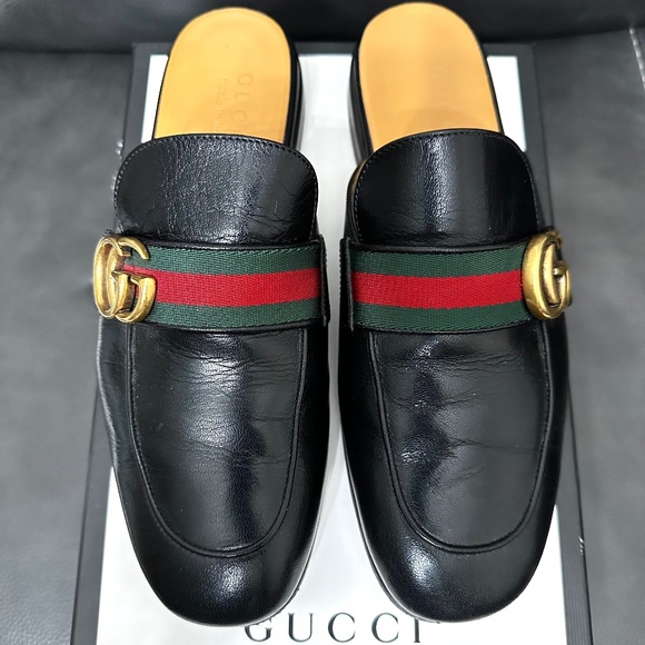 Gucci | Shoes | Gucci Princetown Lether Slipper Mules Gg | Poshmark
